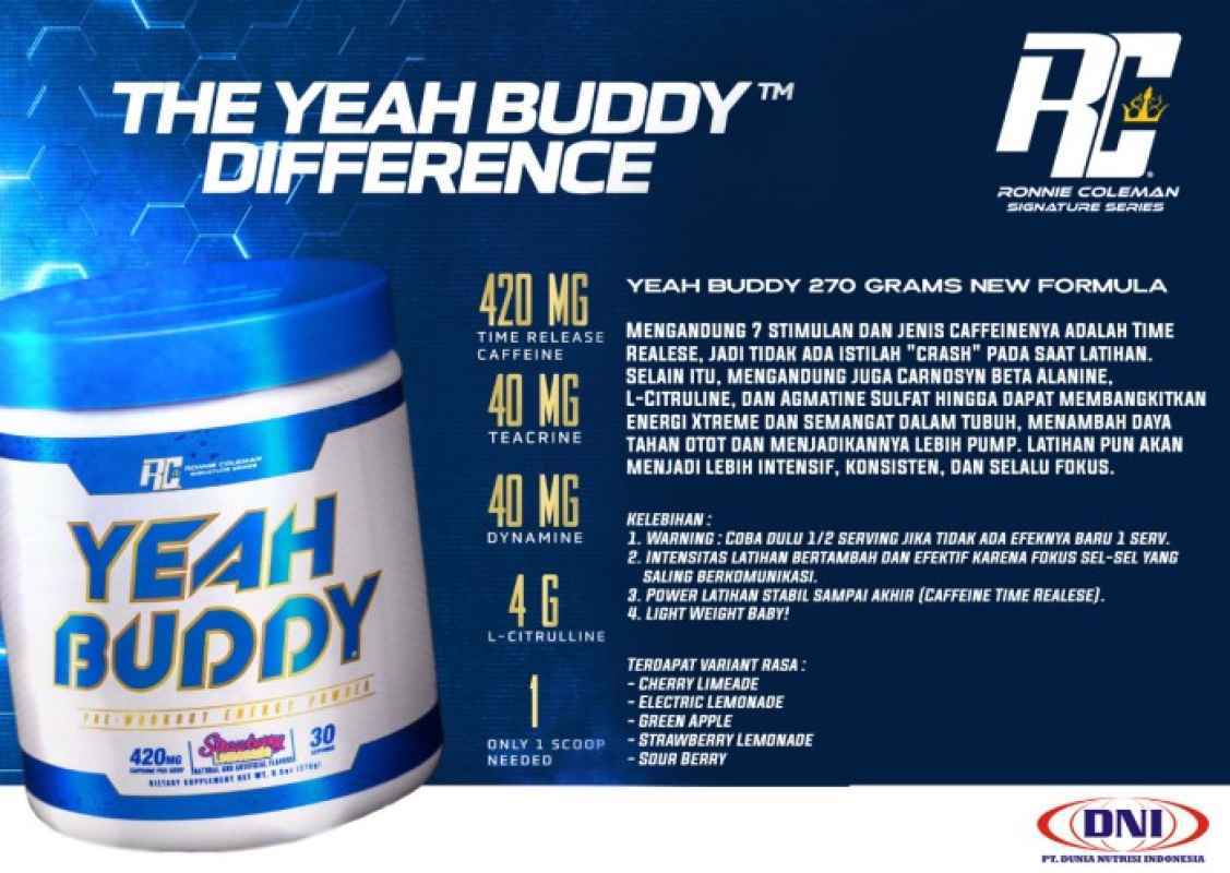 Promo Yeah Buddy 240 Gr 30 Serving Dymatize Ronnie Coleman Diskon 33% ...