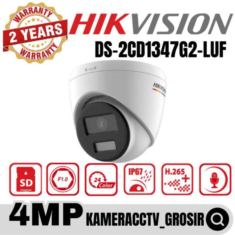 Promo Ip Camera Indoor 4mp Audio Colorvu Hik Vision Ds-2cd1347g2-luf ...