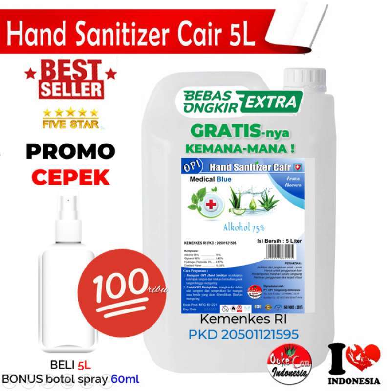 Promo Hand Sanitizer Cair Medical+ Aroma Aloevera 5 Liter Non Dt ...