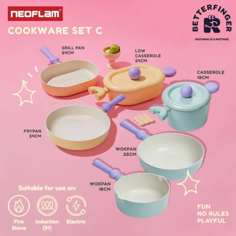 Promo Sale Neoflam Better Finger Set / Panci Keramik Korea Terbaik ...