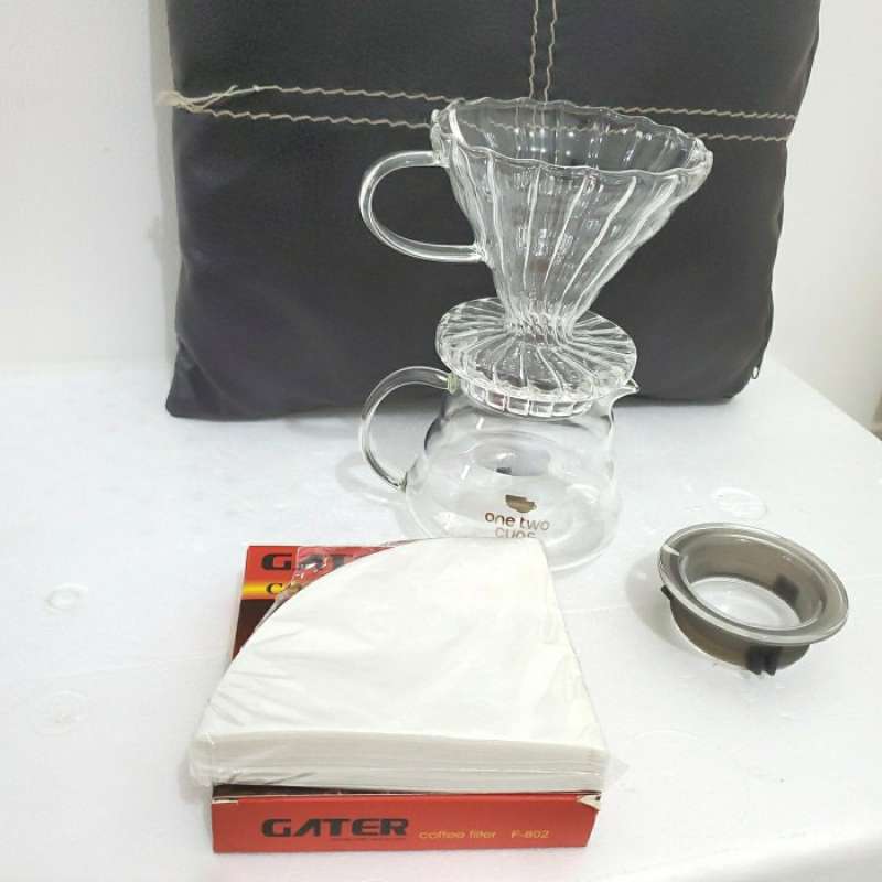 Promo V60 Dripper 02 Set Dengan Server Kaca Dan Kertas Filter Diskon 23 ...