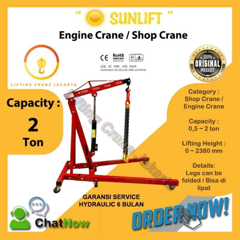 Promo Sun-lift Engine Crane Shop Crane 2 Ton Diskon 23% Di Seller Zuka ...
