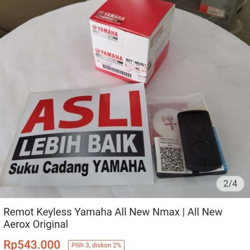 Promo Remote Keyless Nmax Aerox Lexi Xmax Freego Yamaha Diskon 23% Di ...