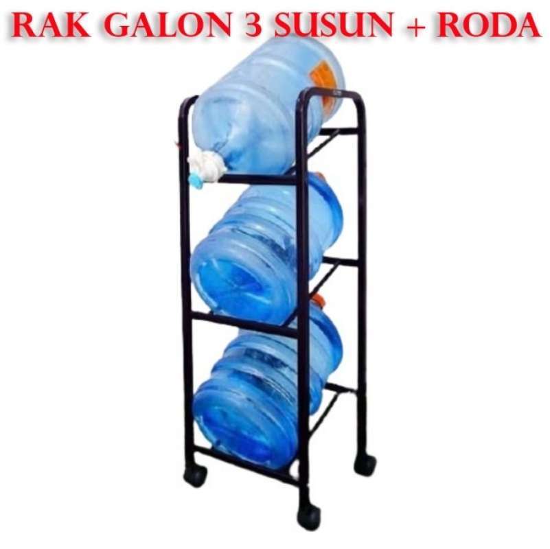 Promo Rak Galon 3 Tingkat Tempat Galon Pakai Roda Diskon 23% Di Seller ...