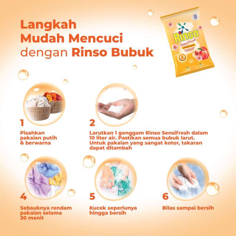 Promo Rinso Sensi Fresh Japanese Peach Detergent Bubuk [3 Kg] Isi 2 Pcs ...