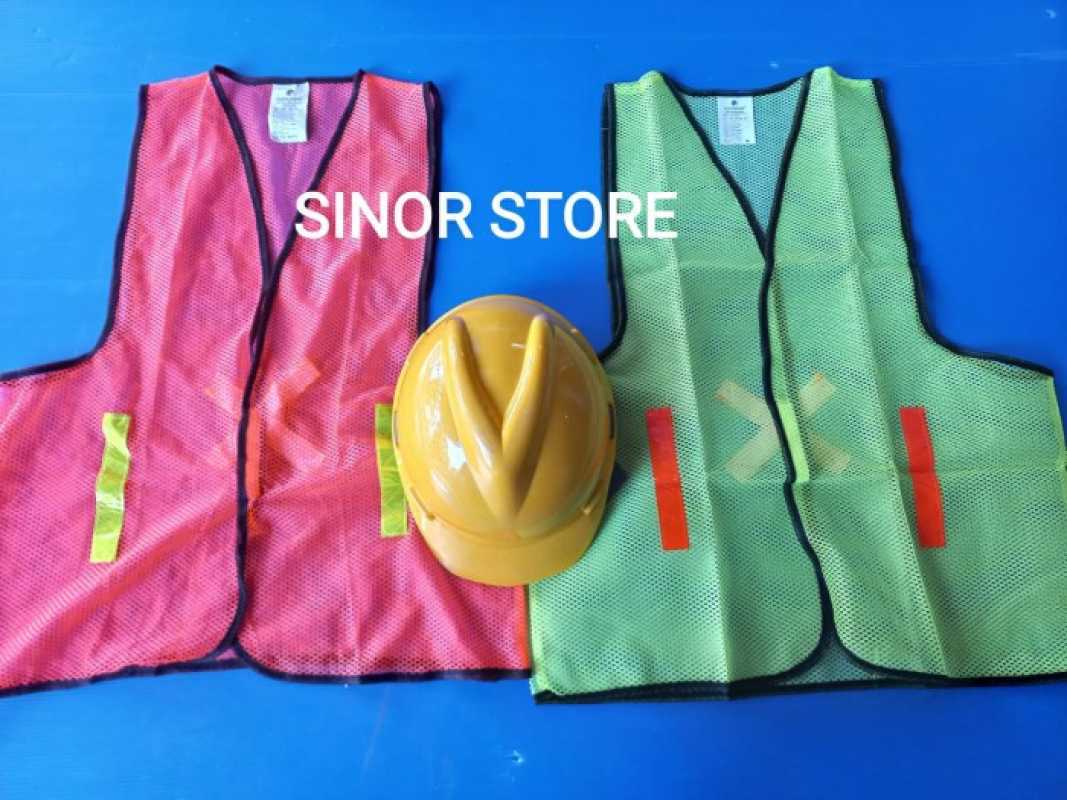 Promo Paket Safety Proyek Full Set Helm + Rompi Jaring - Rompi Hijau ...