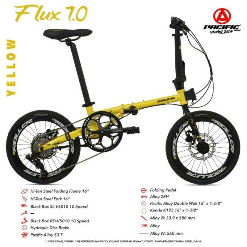 Promo Sepeda Lipat 16 Pacific Flux 7.0 Rem Hydrolic 10 Speed Diskon 33% Di Seller Harsastore ...