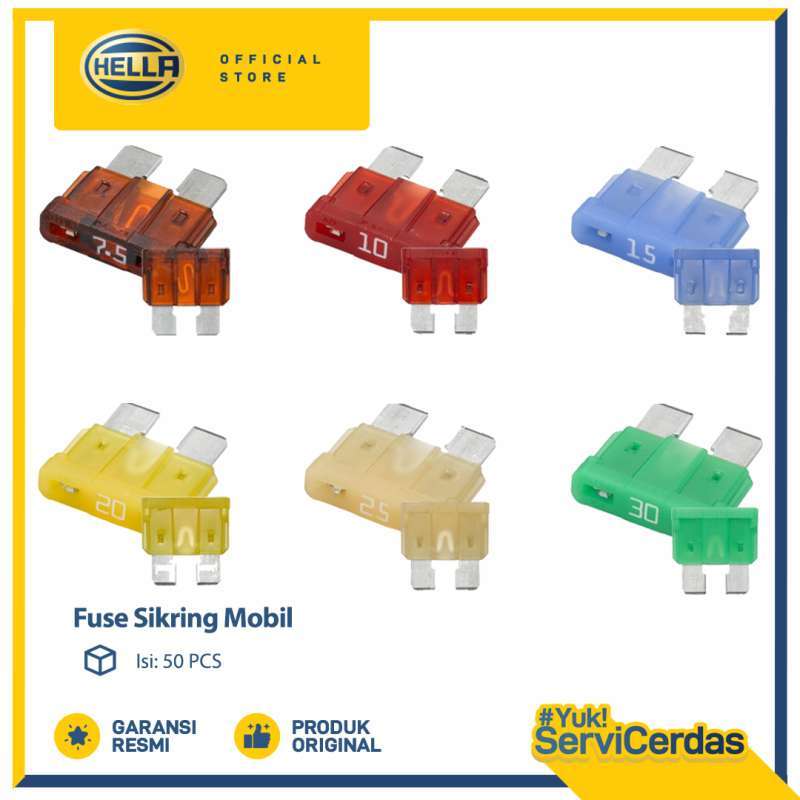 Promo Sikring Mobil Motor Hella 7.5a 10a 15a 20a 25a 30a ( Isi 50pcs ...