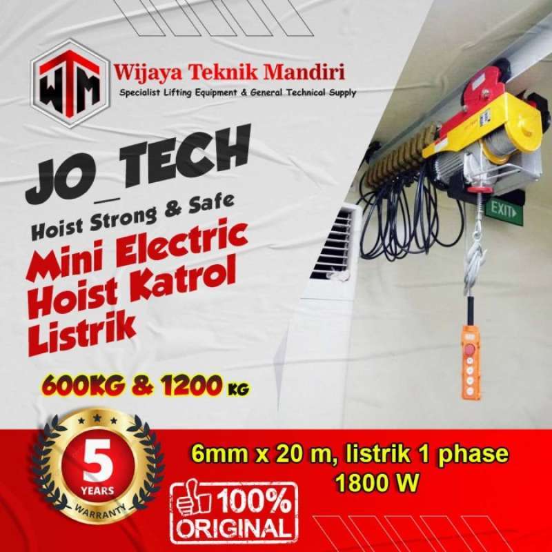 Promo Promo- Electric Mini Hoist Jo_tech Caps Pa 1200 - 20 Meter Diskon 50% Di Seller ...