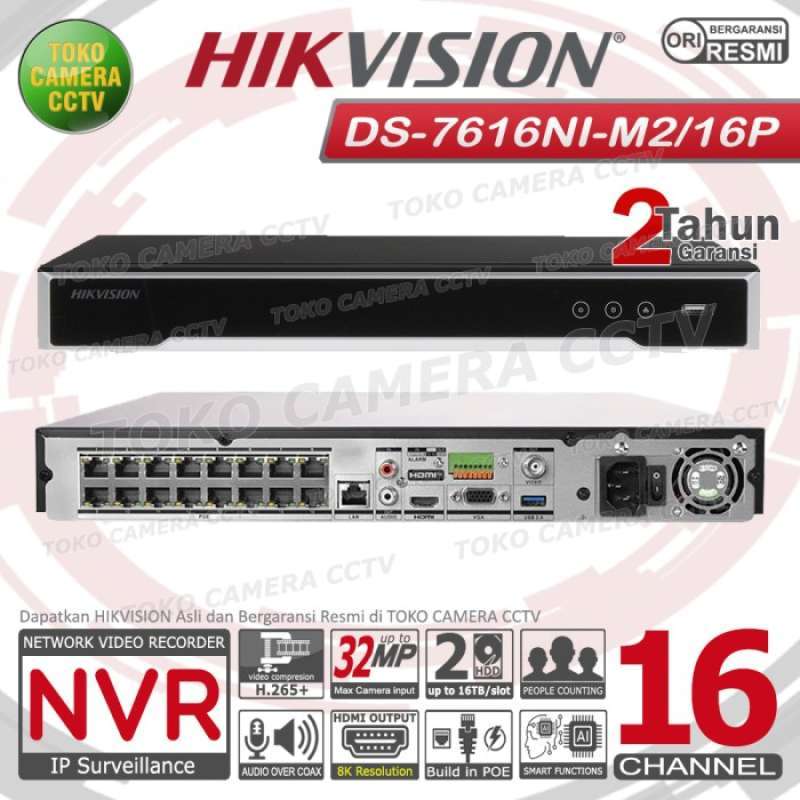 Promo Nvr 16 Channel Hikvision Ds-7616ni-m2/16p Nvr 16ch Poe 32mp 2hdd Diskon 23% Di Seller ...