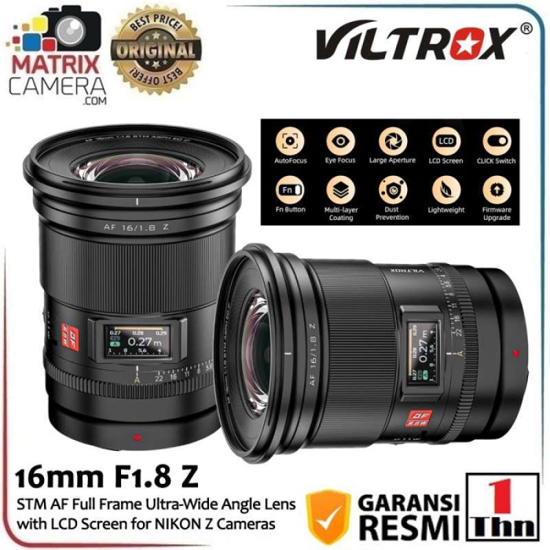 Promo Viltrox Lensa 16mm F1.8 Fe Stm Af Full Frame Lens For Nikon Z ...