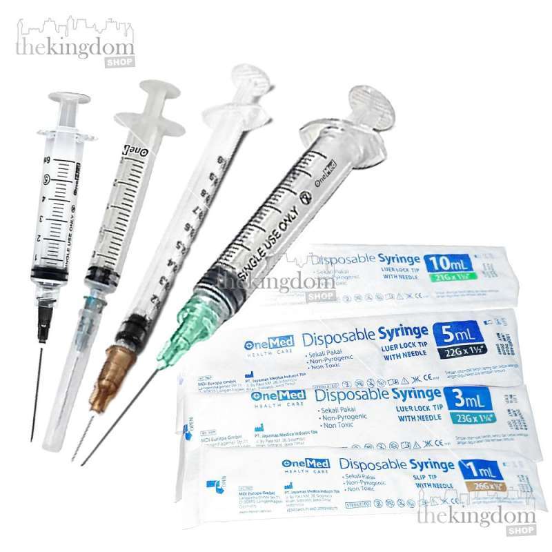 Promo Onemed Disposable Syringe 1ml 3ml 5ml 10ml 1cc 3cc 5cc 10cc 21g ...