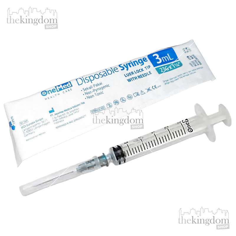 Jual Onemed Disposable Syringe 1ml 3ml 5ml 10ml 1cc 3cc 5cc 10cc 21g 22g 23g 26g Spuit Sterile ...
