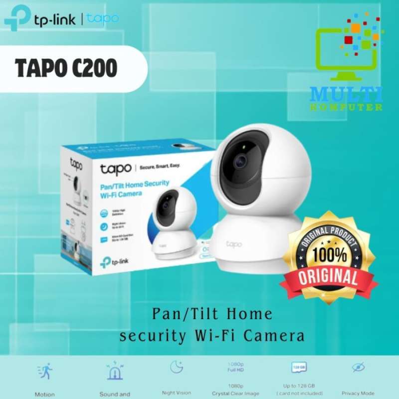 Jual Tp-link Pan/tilt Home Security Wi-fi Camera Tapo C200 - C200+32gb ...