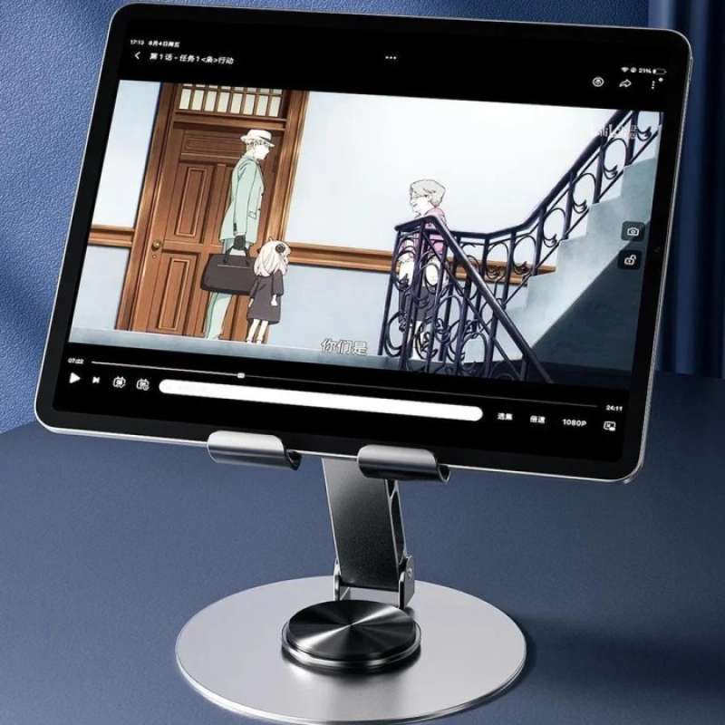 Jual Desktop Stand Lipat Putar 360 Metal Holder Stand Besi Tablet ...