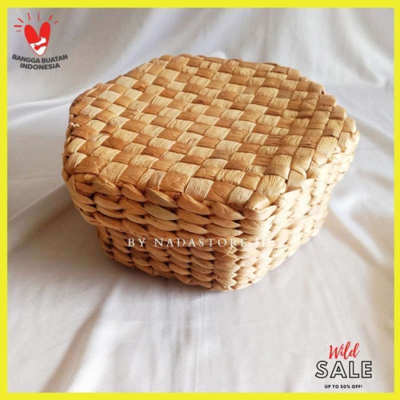 Promo Box Enceng Gondok With Cover / Keranjang Enceng Gondok Tutup Segi ...