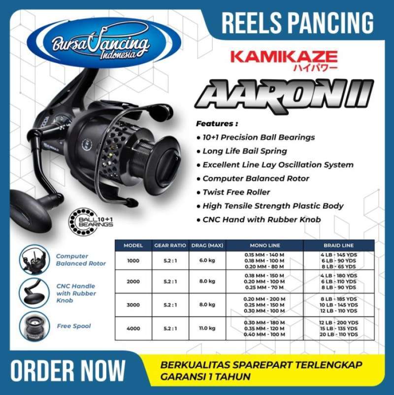 Promo Reel Spinning Kamikaze Aaroon Ii Full Metal Body Power Handle One ...
