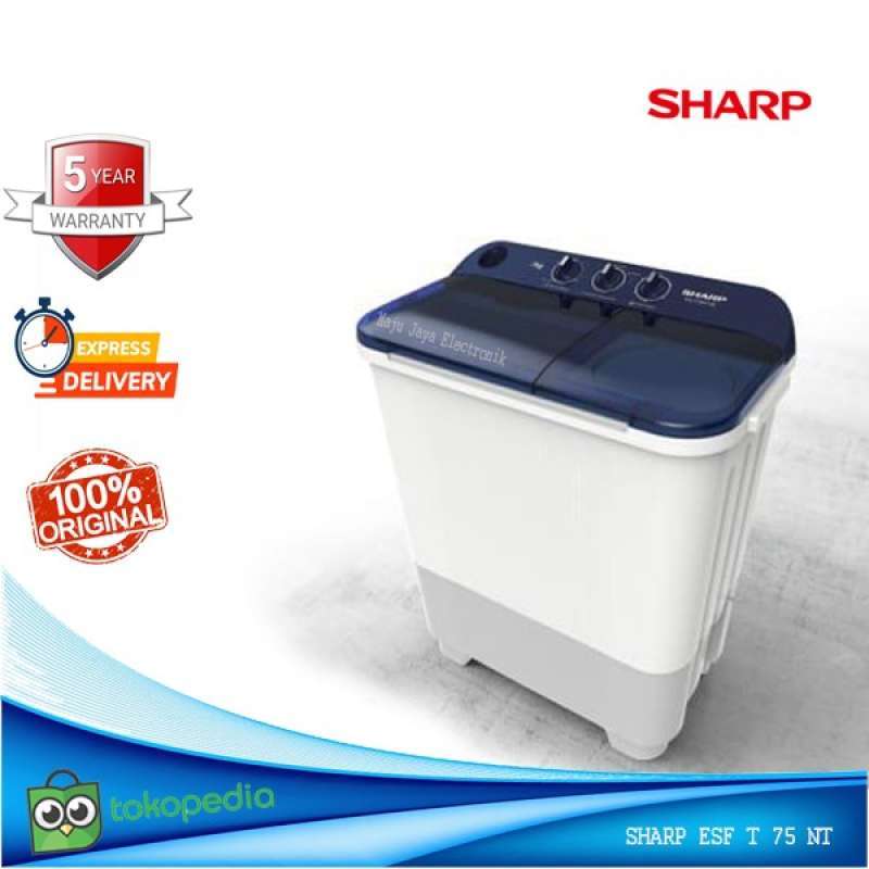 Jual Mesin Cuci 2 Tabung Sharp Esf T75nt 8kg Low Watt Cuci Dan Kering ...