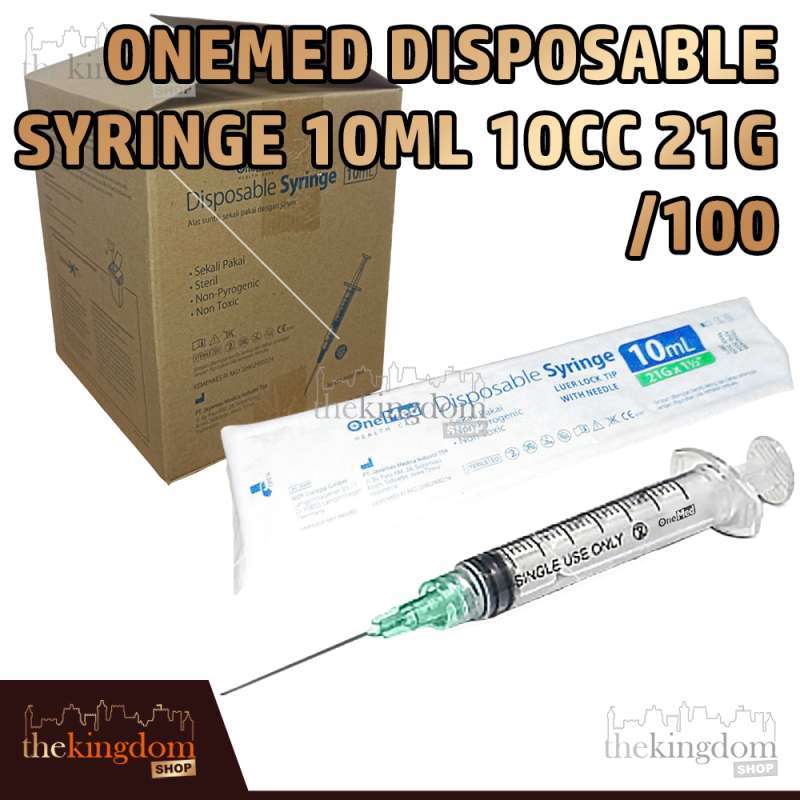 Jual Onemed Disposable Syringe 10ml 10cc 21g /100 Box Spuit Sterile ...