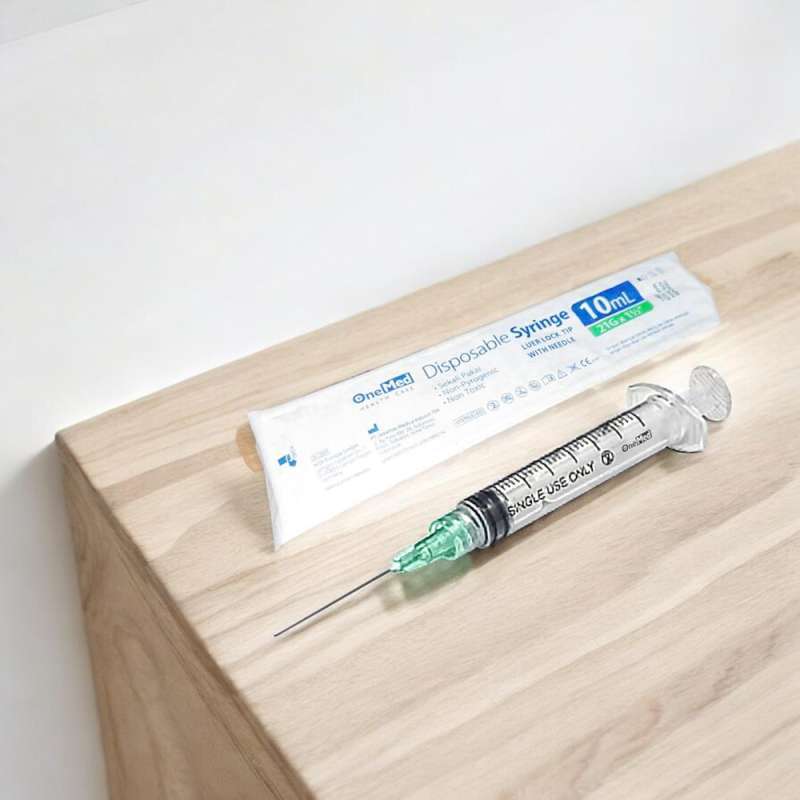 Jual Onemed Disposable Syringe 10ml 10cc 21g /100 Box Spuit Sterile ...