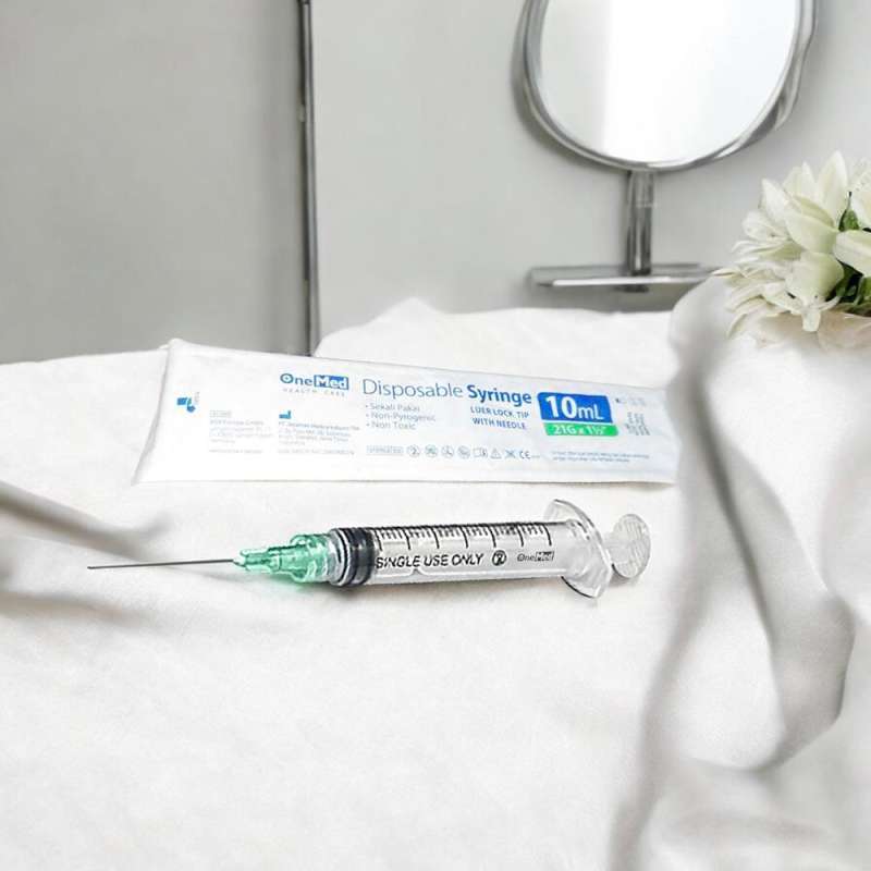 Jual Onemed Disposable Syringe 10ml 10cc 21g /100 Box Spuit Sterile ...