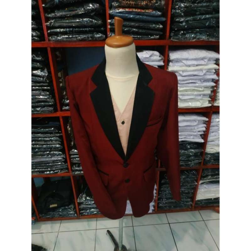 Jual Jas Pria Jas Santai Jas Resmi Jas Formal Merah Maroon Eksclusive ...