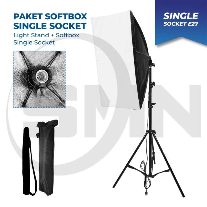 Jual Paket Softbox Studio Foto Socket E27 Single Dan Lightstand Di Seller Rumix - Cengkareng ...