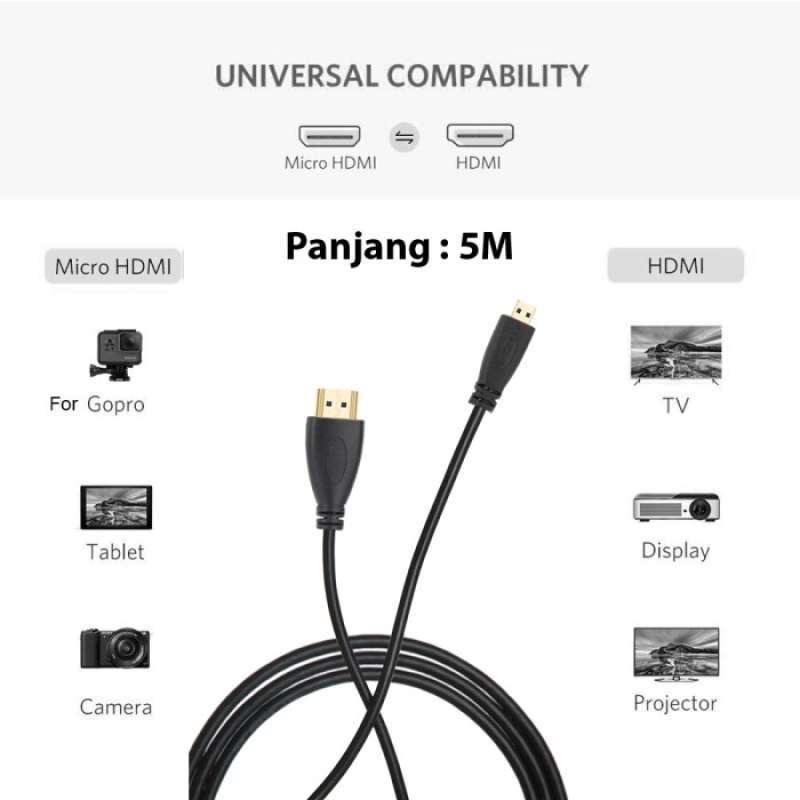 Jual Kabel Micro Hdmi Ke Hdmi 5 Meter - Gopro Fujifilm Live Streaming ...