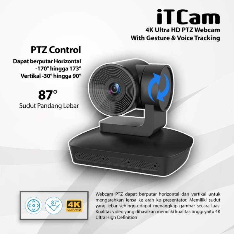 Promo 4k Ultra Hd Webcam Voice Tracking & Gesture Control Itcam Ptz ...