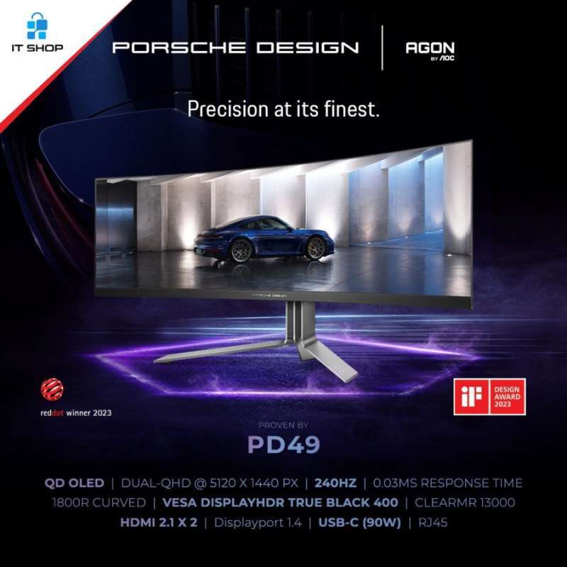 Jual Aoc Monitor Porsche Design Agon Pro Pd49 1800r Curve 49 Inch 240hz ...