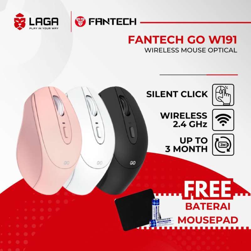 Jual Fantech Go W191 / W-191 Wireless Silent Click Mouse 2,4ghz Office ...