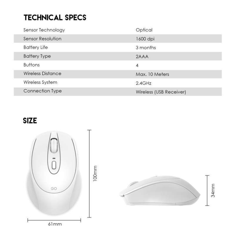 Jual Fantech Go W191 / W-191 Wireless Silent Click Mouse 2,4ghz Office ...