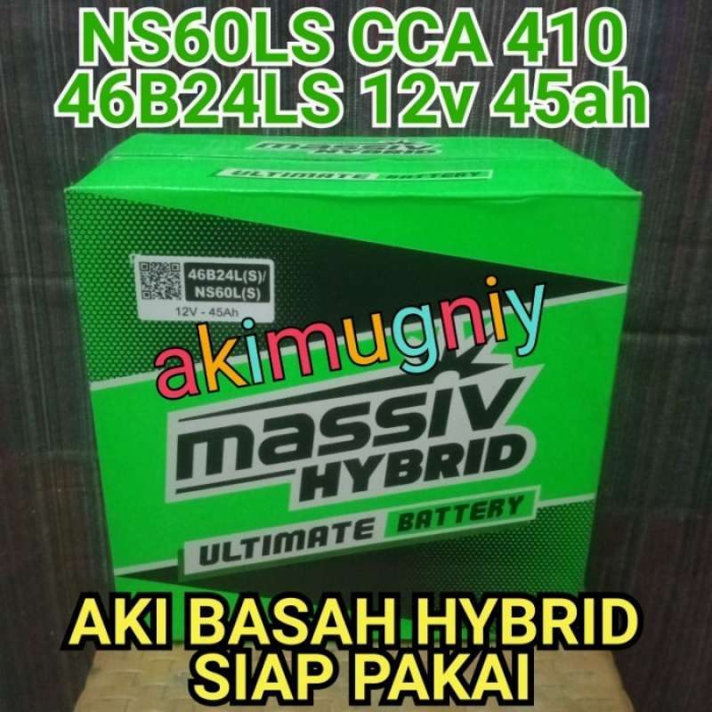 Promo Aki Ns60ls 46b24ls Hybrid Basah 12v 45ah Vios Yaris Sienta Innova ...