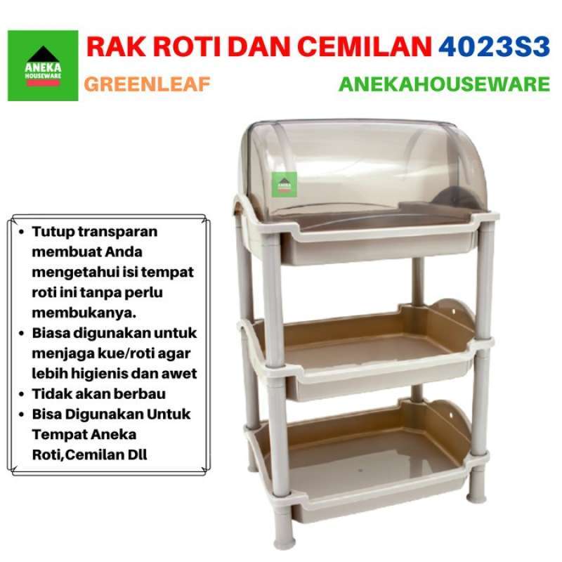 Promo Rak Tempat Roti Serbaguna Plastik Susun 3 4023 S3 Green Leaf ...