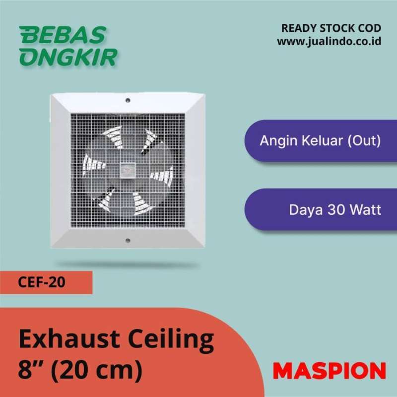Jual Maspion Exhaust Fan Ceiling Plafon Cef20 8 Inch 8 Terbaik Di ...
