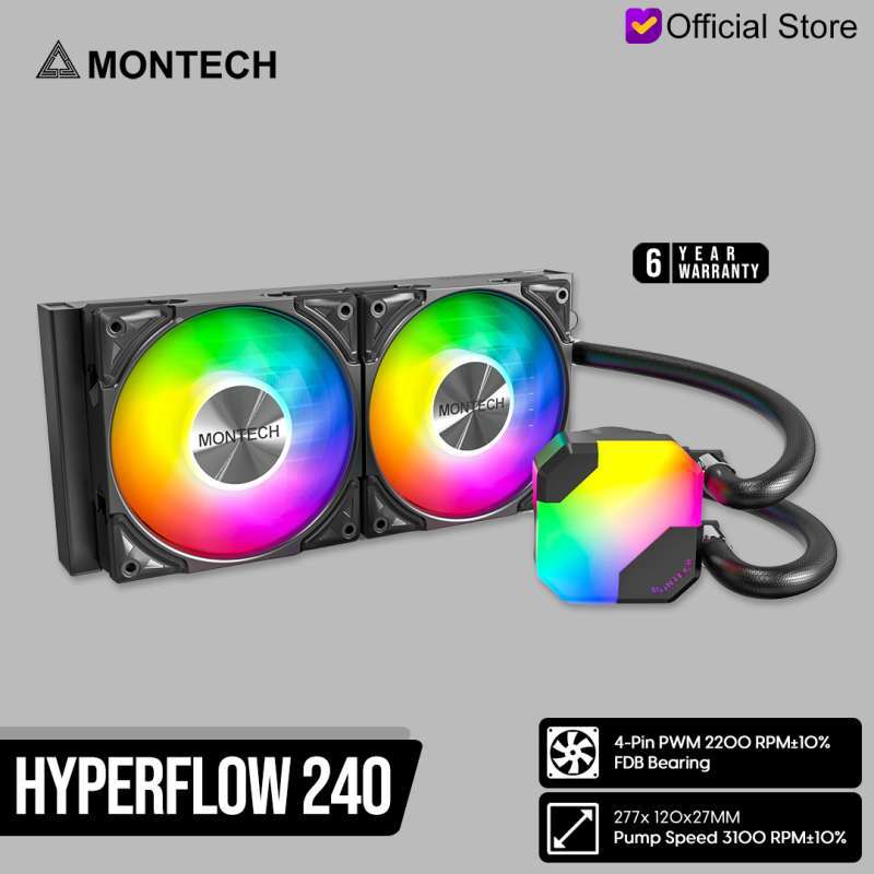 Jual Montech Hyperflow 240 Argb Aio Liquid Cpu Cooler Di Seller Gamer's ...