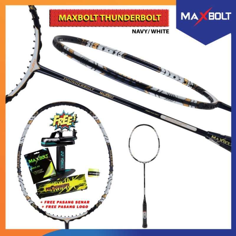 Promo New Color Maxbolt Thunderbolt Raket Badminton O.r.ig.in.al - Mint ...