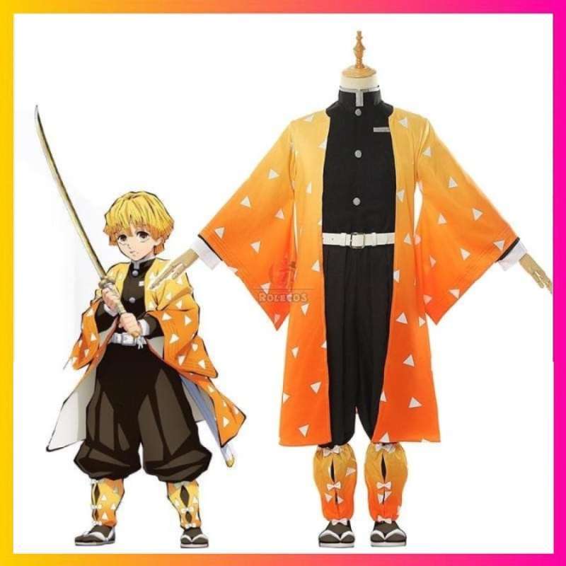 Jual Costume Cosplay Agatsuma Zenitsu Kimetsu No Yaiba Di Seller Wd ...