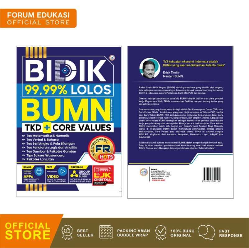 Jual Buku Bumn Terbaru Bidik 99,99% Lolos Bumn Tkd + Core Values ...