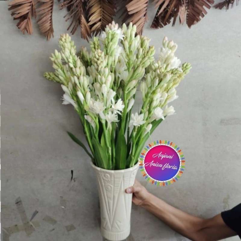 Promo Bunga Meja/bunga Sedap Malam Sudah Termasuk Vas Keramik Nya New ...