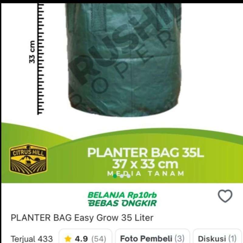 Jual Planter Plenter Bag 35 Liter Easy Grow Planterbag Pot Bunga Bonsai Di Seller Citrushill ...