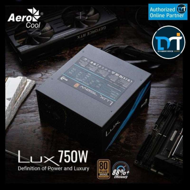 Promo Aerocool Lux 750w - 750watt 80+ Plus Bronze Flat Cable Power ...