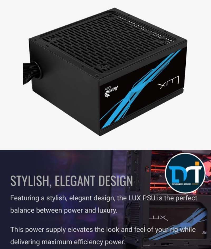 Promo Aerocool Lux 750w - 750watt 80+ Plus Bronze Flat Cable Power ...