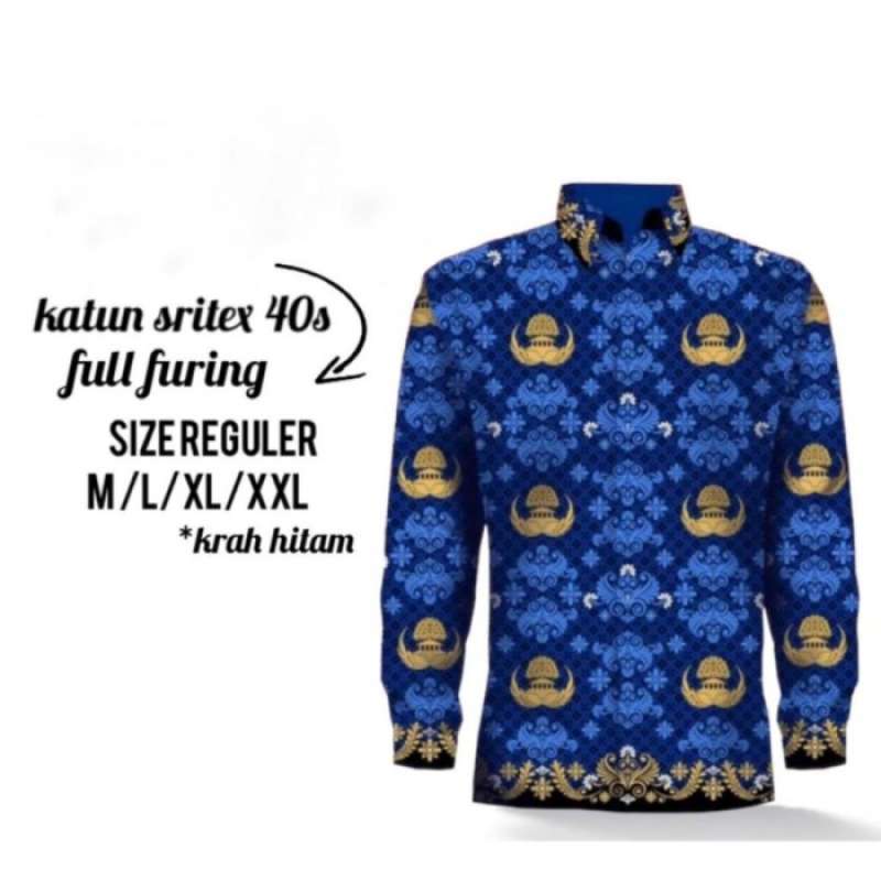 Jual Seragam Korpri Terbaru 2022 Kerah Hitam Full Furing /kemeja Pria - M Di Seller Wd_store ...