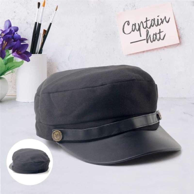 Jual Topi Fiddler Kapten Pelaut Sailor Polos Captain Hat Casual ...