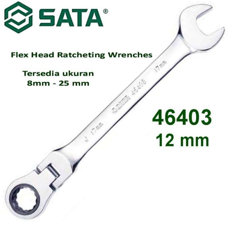 Promo Kunci Ring Pas 12mm Flex Head Ratcheting Wrenches 46403 Sata ...