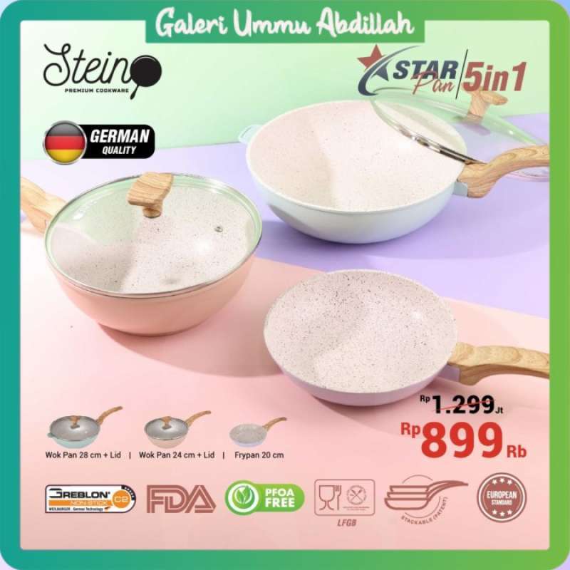 Promo Stein Star Pan 5 In 1 Steincookware Starpan Frypan Wok Pan Stein ...