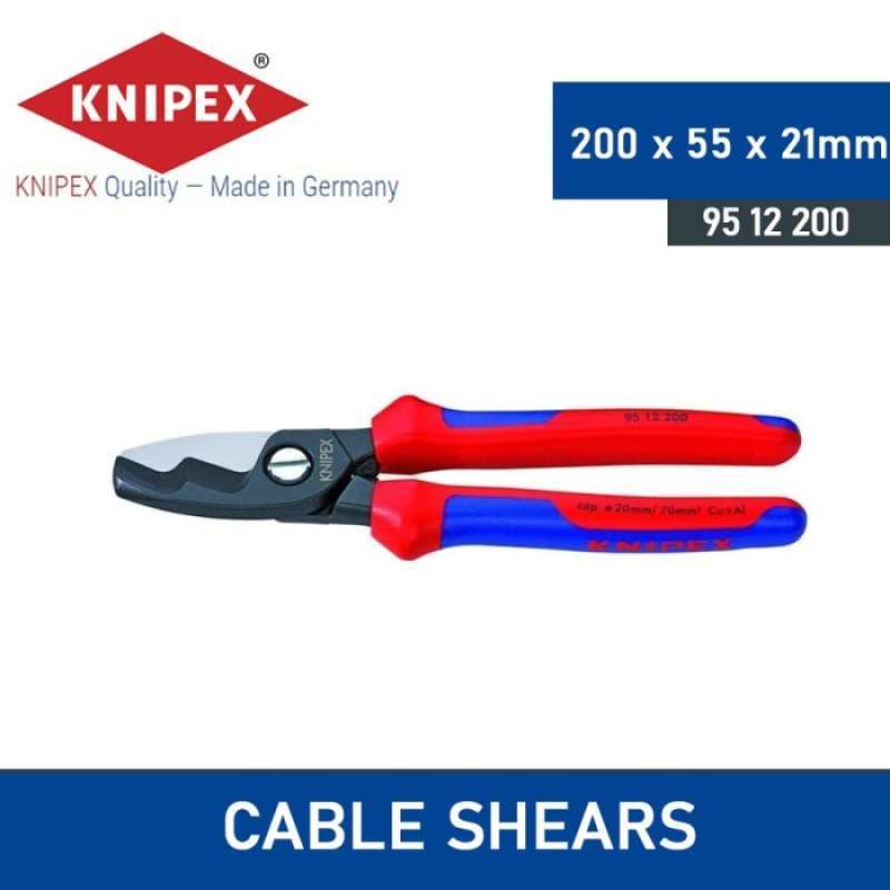 Promo Tang Potong Kabel 95 12 200 Knipex Cable Shears With Twin Cutting ...