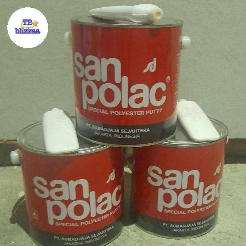 Promo Dempul Sanpolac 4kg - 1 Set Untuk Mobil / Besi / Plastik Dll 4 Kg ...
