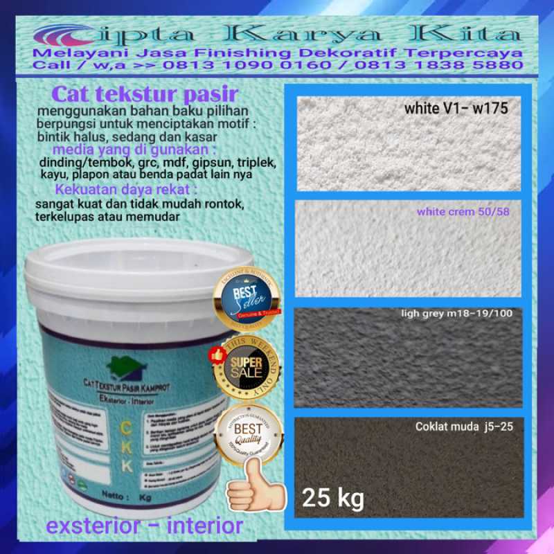 Promo Cat Tekstur Pasir Kamt Tekskam 25kg Diskon 23% Di Seller Kulee ...